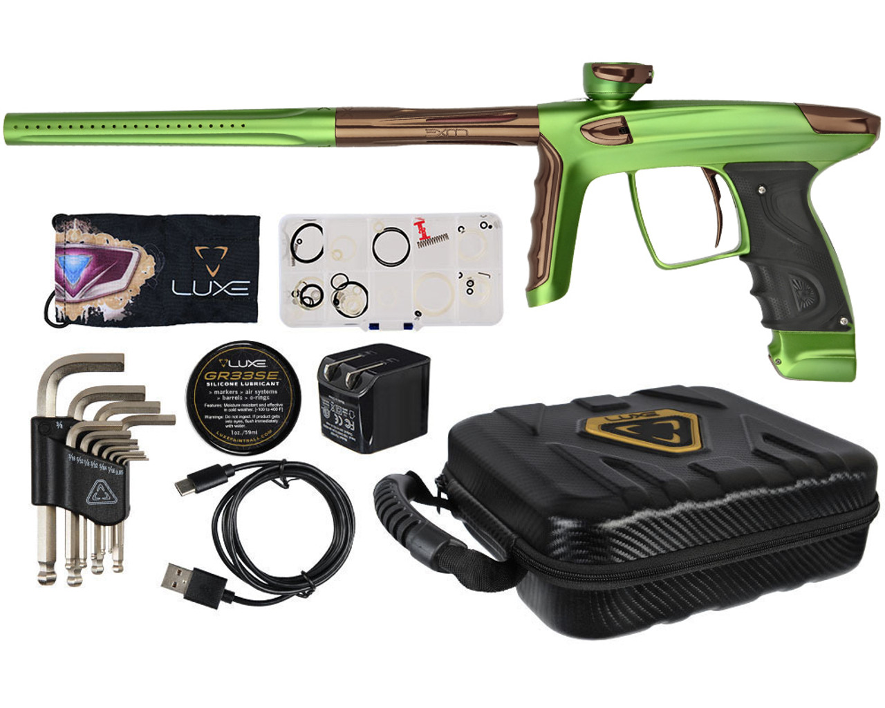 DLX Luxe TM40 Paintball Gun - Dust Green/Polished Brown