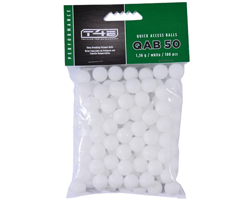 T4E Quick Access Polymer Balls - .50 Caliber - White - 100 Count