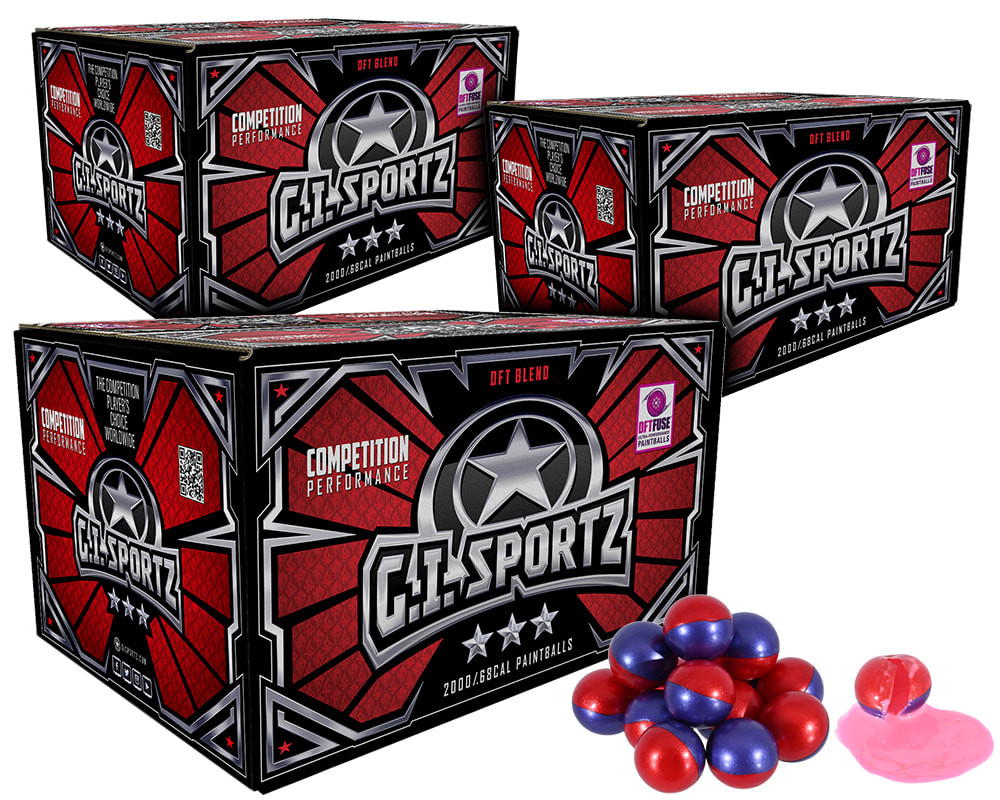 3 Cases of GI Sportz 3 Star Paintballs (6,000 Rounds Total) - Pink Fill ...