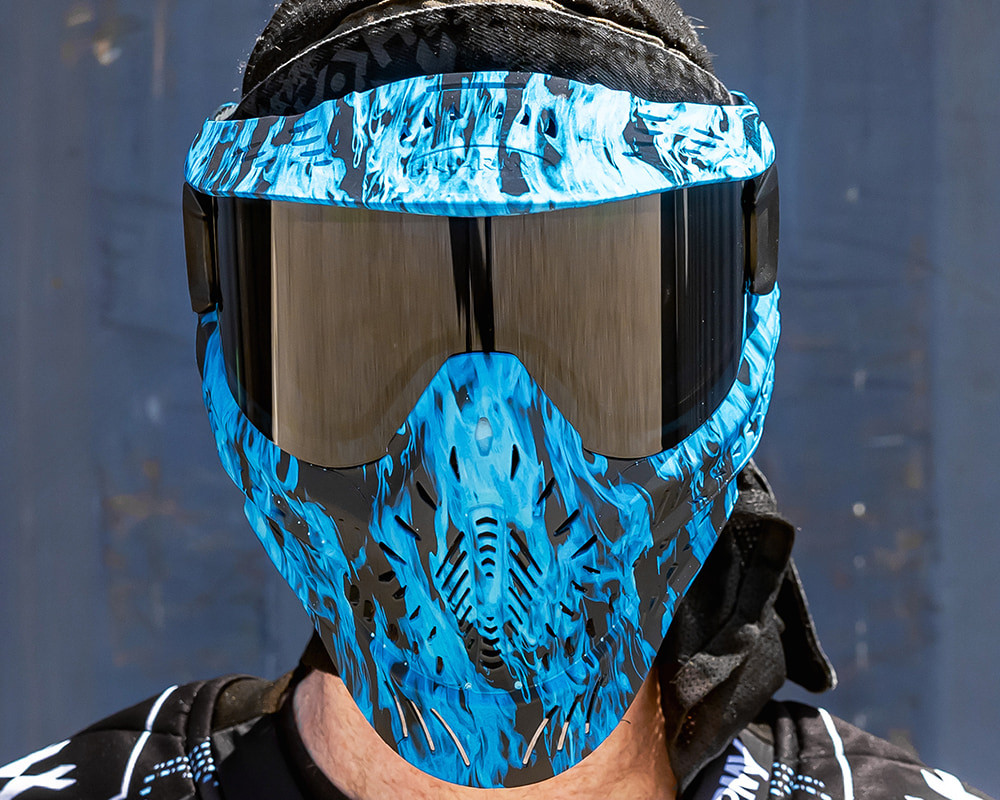 HK Army HSTL Thermal Paintball Mask - Blue Flame w/ Smoke Lens