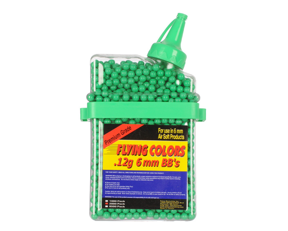 2,000-ct. Flying Colors .12g Airsoft BB's - Green - ANSgear.com
