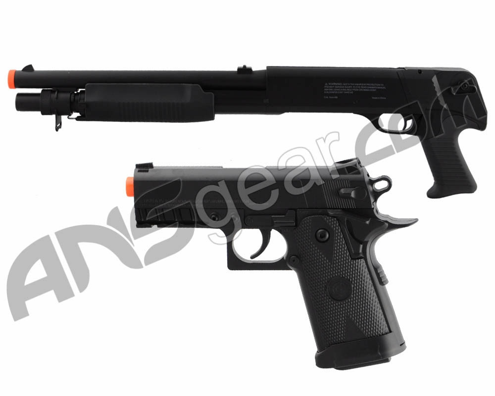 Crosman S34P Spring Airsoft Shotgun Triple Threat Kit - ANSgear.com