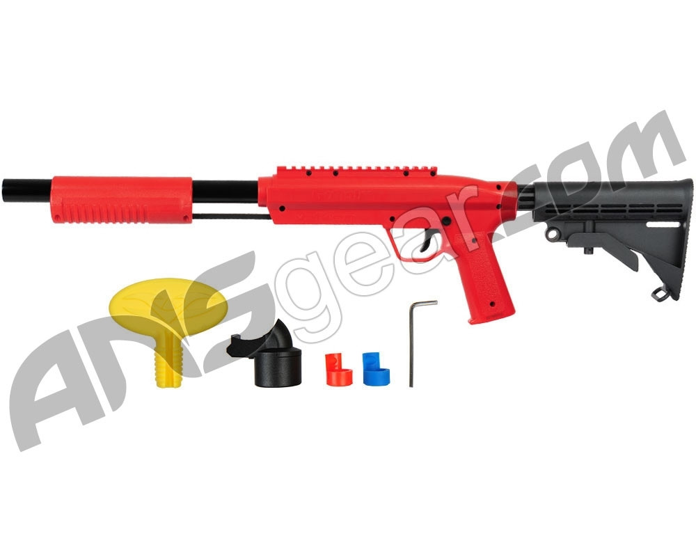 Valken Gotcha Tactical .50 Caliber Shotgun Paintball Gun w/ Stock - Red ...