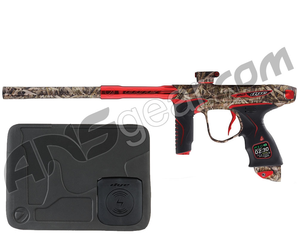 Dye M2 MOSair Paintball Gun - Backwoods/Red