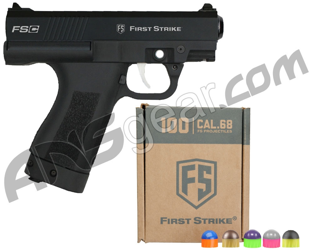 First Strike Compact FSC Paintball Pistol w/ 100 First Strike Rounds ...