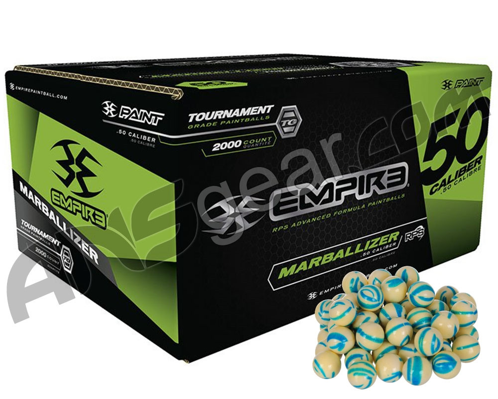 Empire Marballizer 2,000 Round Paintball Case - White/Blue Swirl Shell ...