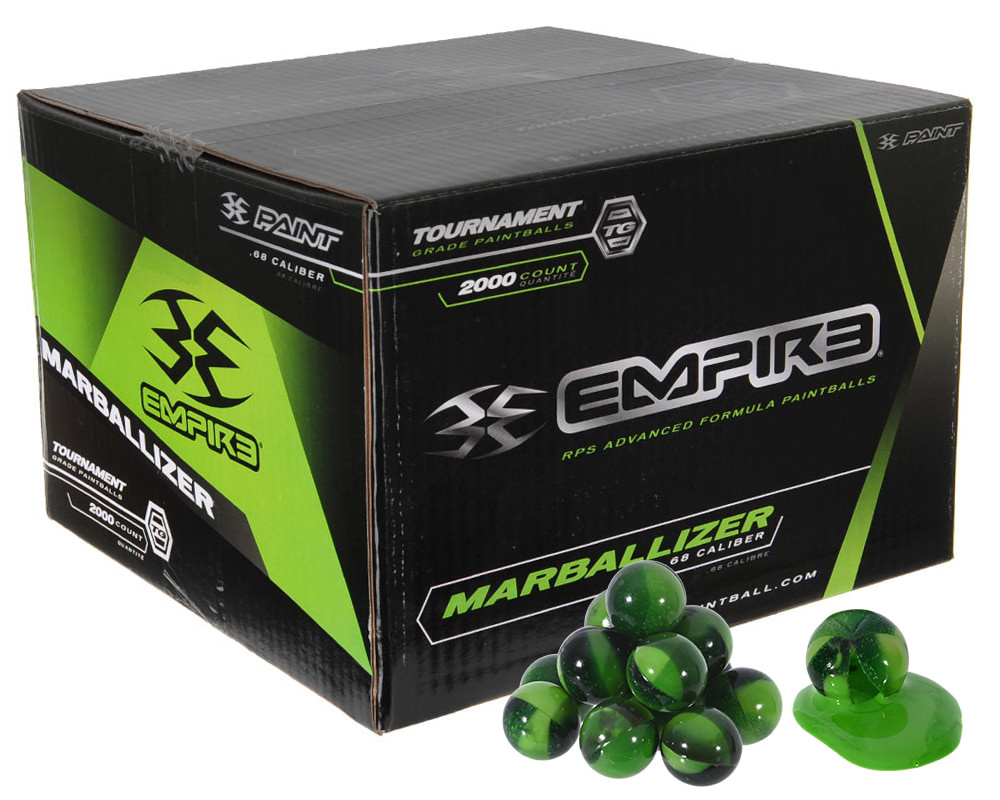 Empire Marballizer 100 Round Paintballs - Green Fill ( .68 Caliber ...