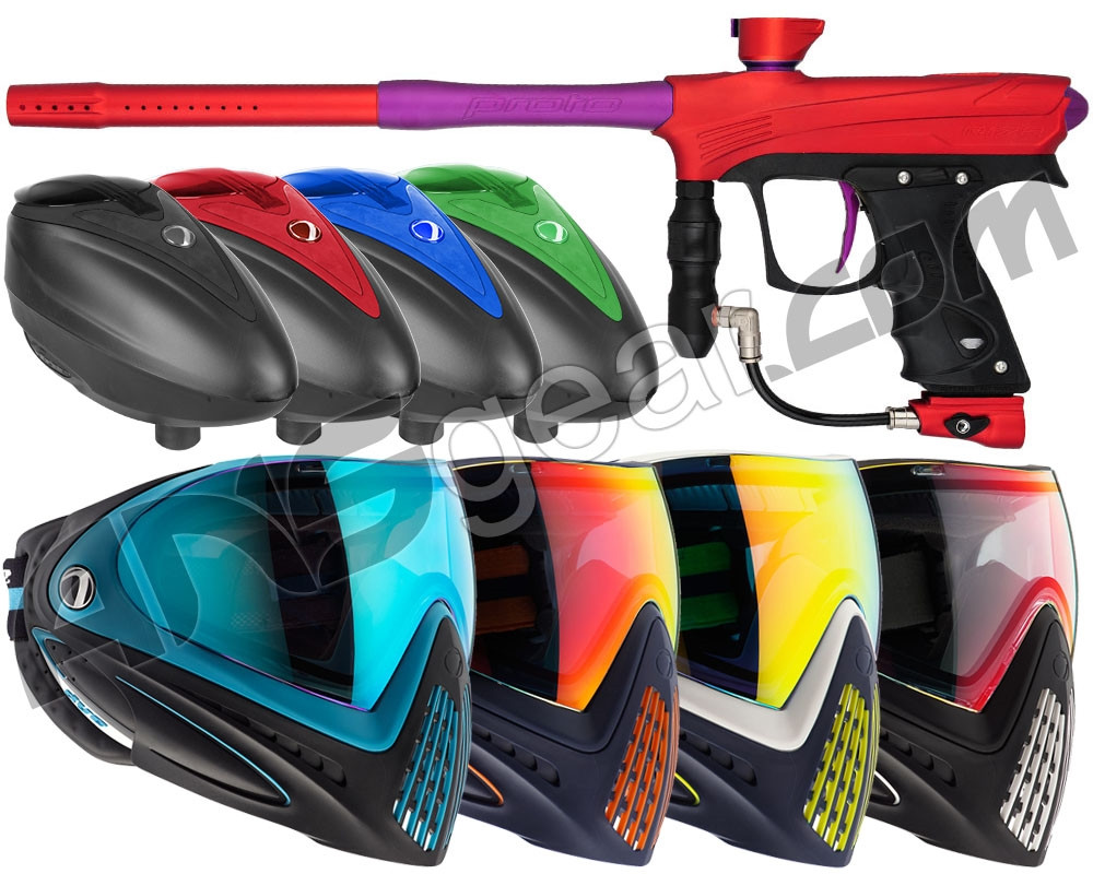 Proto Maxxed Rize Gun, Dye I4 Mask & Dye LTR Loader - Red/Purple