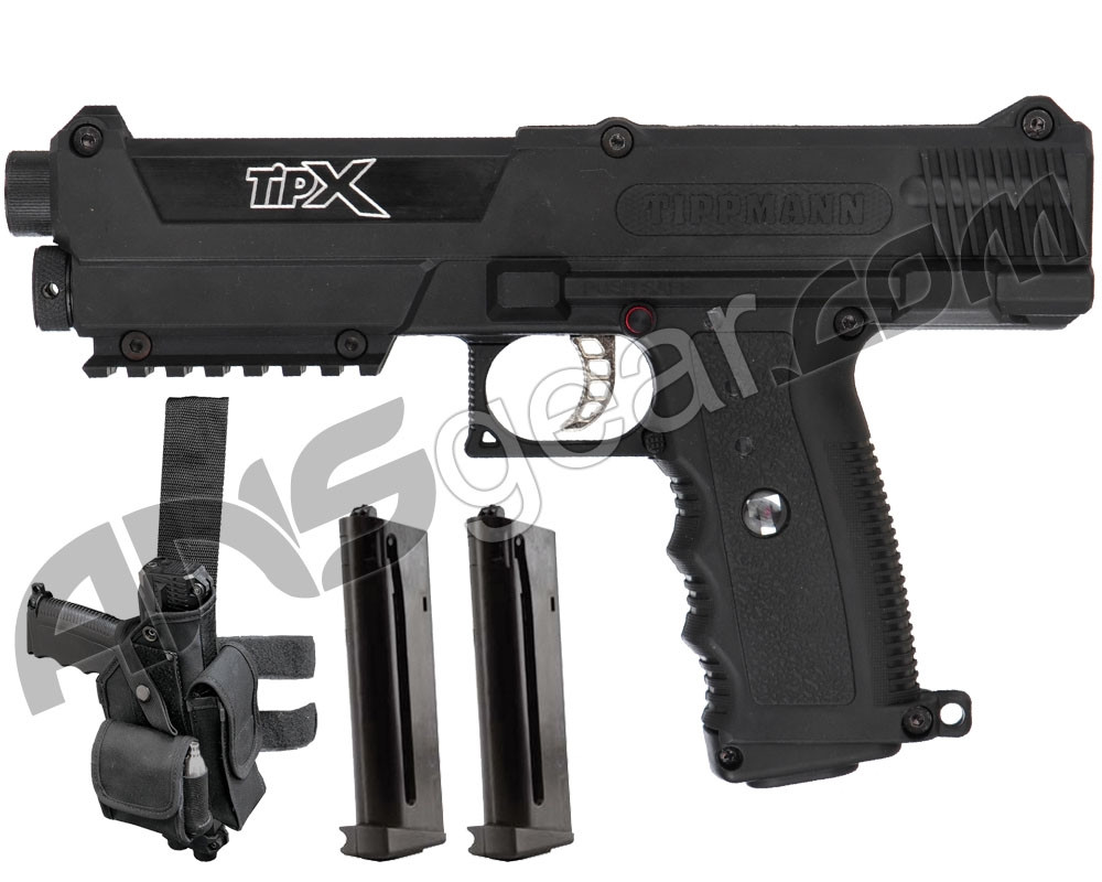 Refurbished - Tippmann TiPX Trufeed Deluxe Pistol Kit - Black/Black ...
