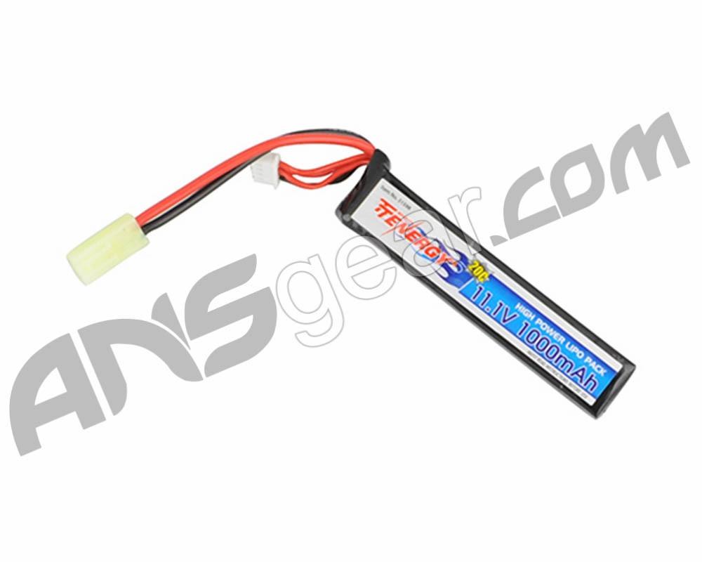 Tenergy 11.1V 1000mAh Li-Po Airsoft Stick Battery Pack - ANSgear.com