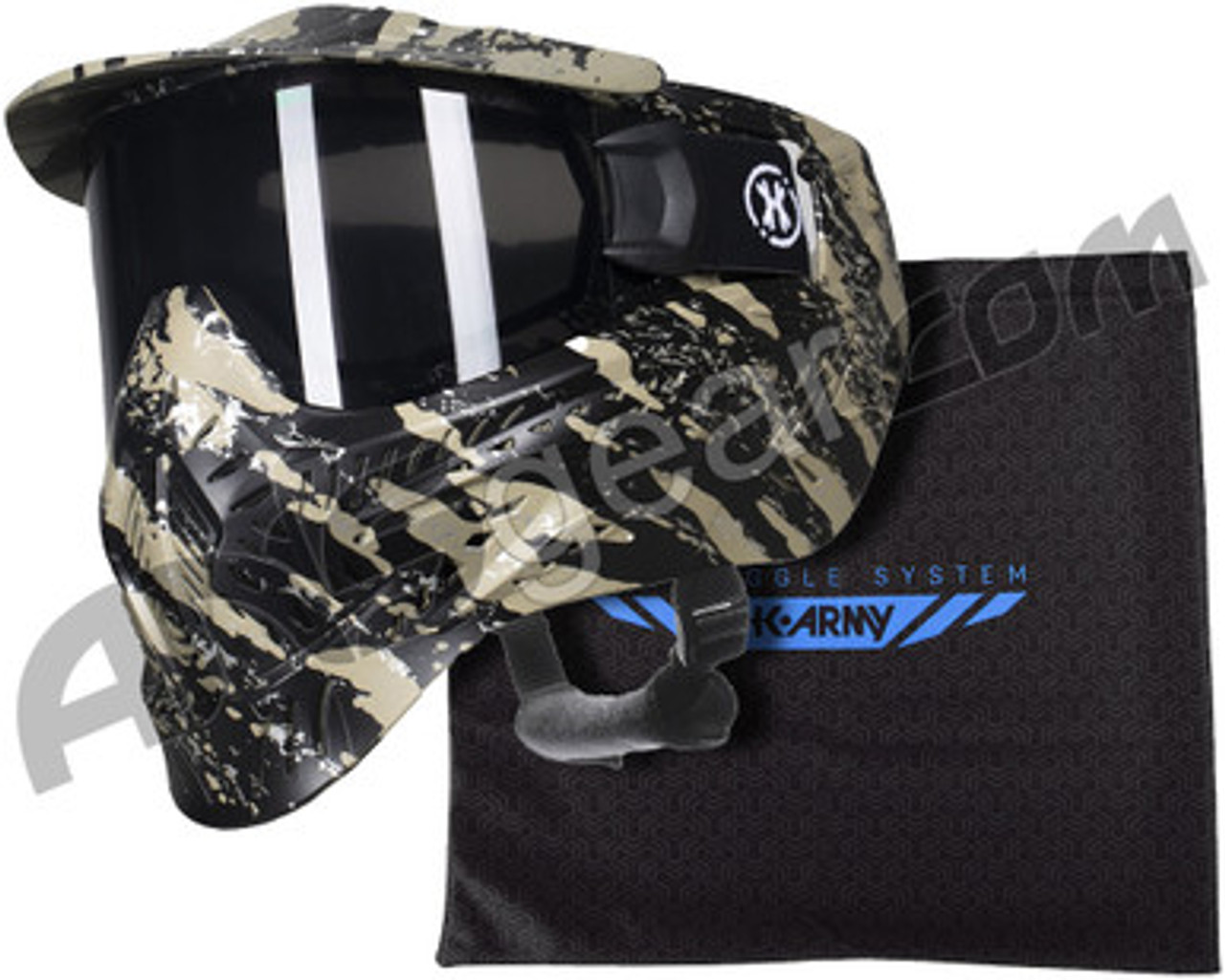HK Army HSTL Thermal Paintball Mask w/ Free Goggle Bag - Fracture Black/Tan