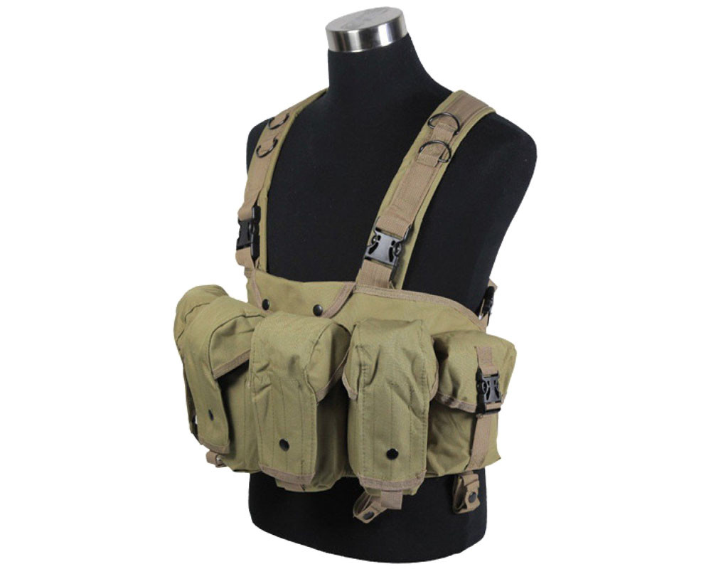 Defcon Gear 600 Denier Commando Airsoft Chest Rig Vest - Olive Drab