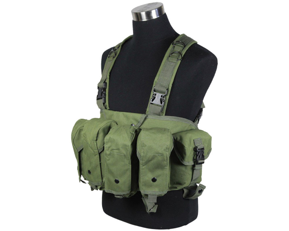 Defcon Gear 600 Denier Commando Airsoft Chest Rig Vest - Olive Drab