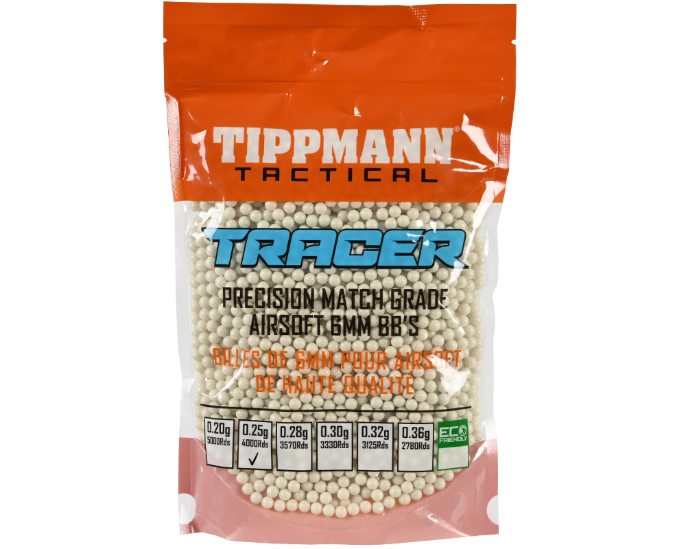 Tippmann Tactical .25g Tracer Airsoft BB's - 4,000 Rounds - Light Green ...