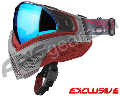 Push Unite Mask - Grey/Red w/ Chrome Blue Lens