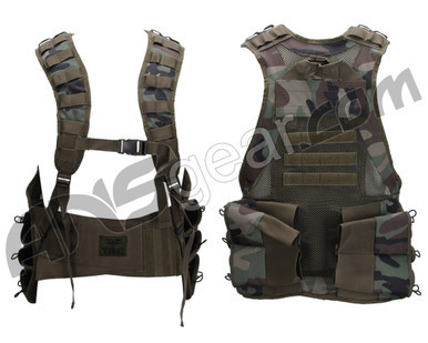 Valken V-Tac Bravo Paintball Vest - Woodland Camo - 2XL/3XL (ZYX-1126)