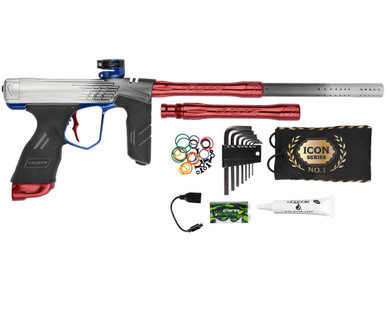 Dye DSR+ Icon Paintball Gun - Patriot (Grey/Silver)