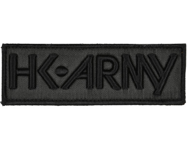HK Army Velcro Patch - Large Typeface Black/Black
