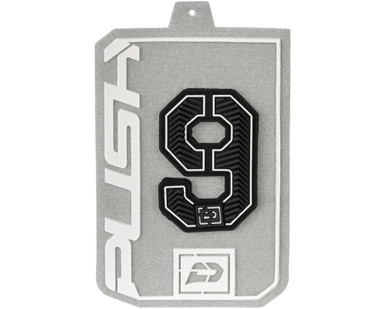 Push Rubberized Velcro Number Patch - Black - 9