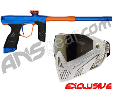 Dye DSR Gun w/ Free White/Gold Dye I5 Mask - Blue/Sunburst Orange