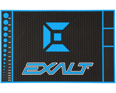 Exalt HD Rubber Paintball Tech Mat - Black/Blue