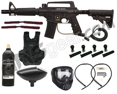 Tippmann US Army Alpha Tactical Paintball Gun W/ Tank, Mask, Vest ...