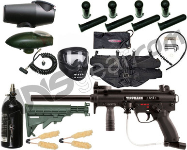 Tippmann A5 E w/ H.E. Grip, 4+1, 48/3000, GxG Mask, Remote, Stock ...