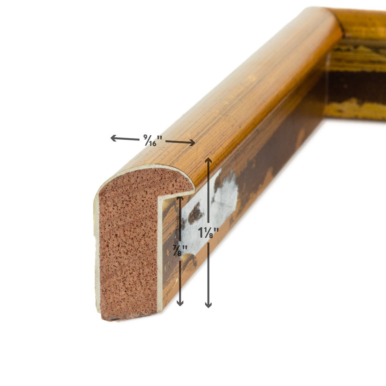 Bullnose Contemporary Gold Hardwood Picture Frame - Craig Frames