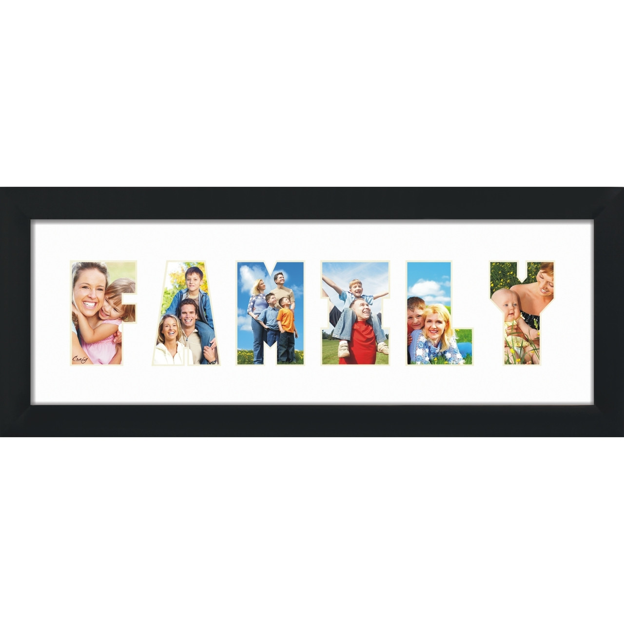 Family word collage picture frame - Craig Frames