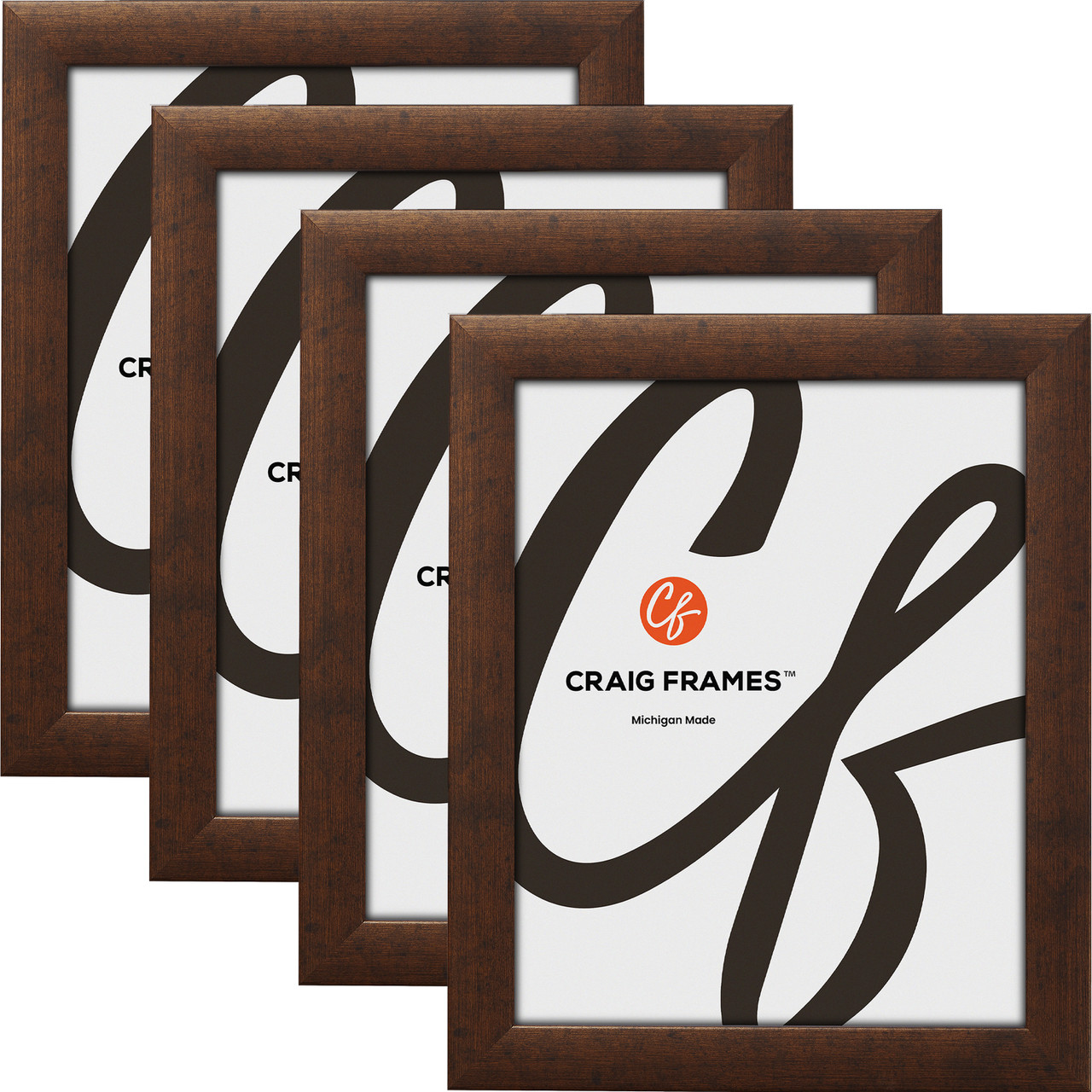 Contemporary 1" Rustic Copper Picture Frame - 4 Piece Set - Craig Frames
