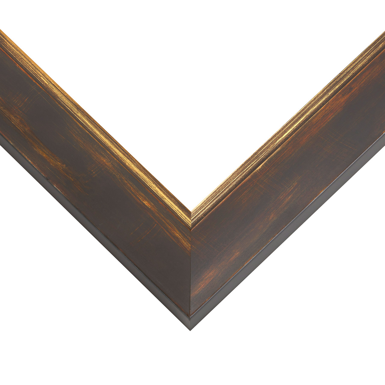 Aristocrat, Distressed Gold and Copper Matted Picture Frame - Craig Frames