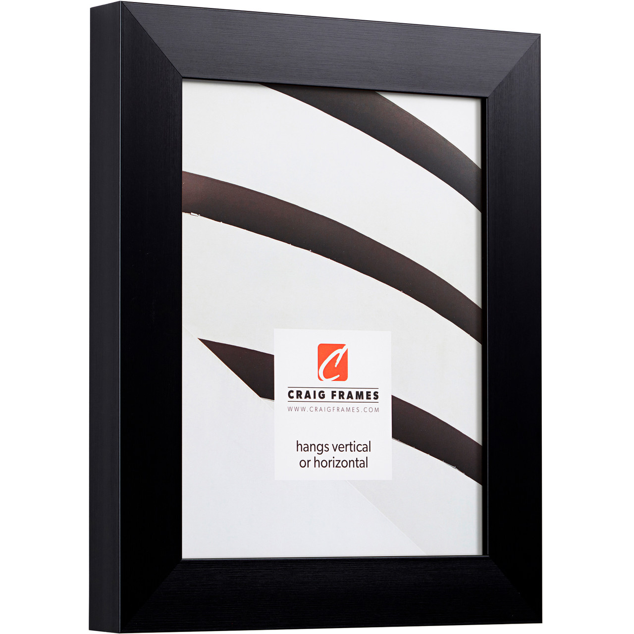 Modern Aesthetics 150 Brushed Black Matted Picture Frame - Craig Frames