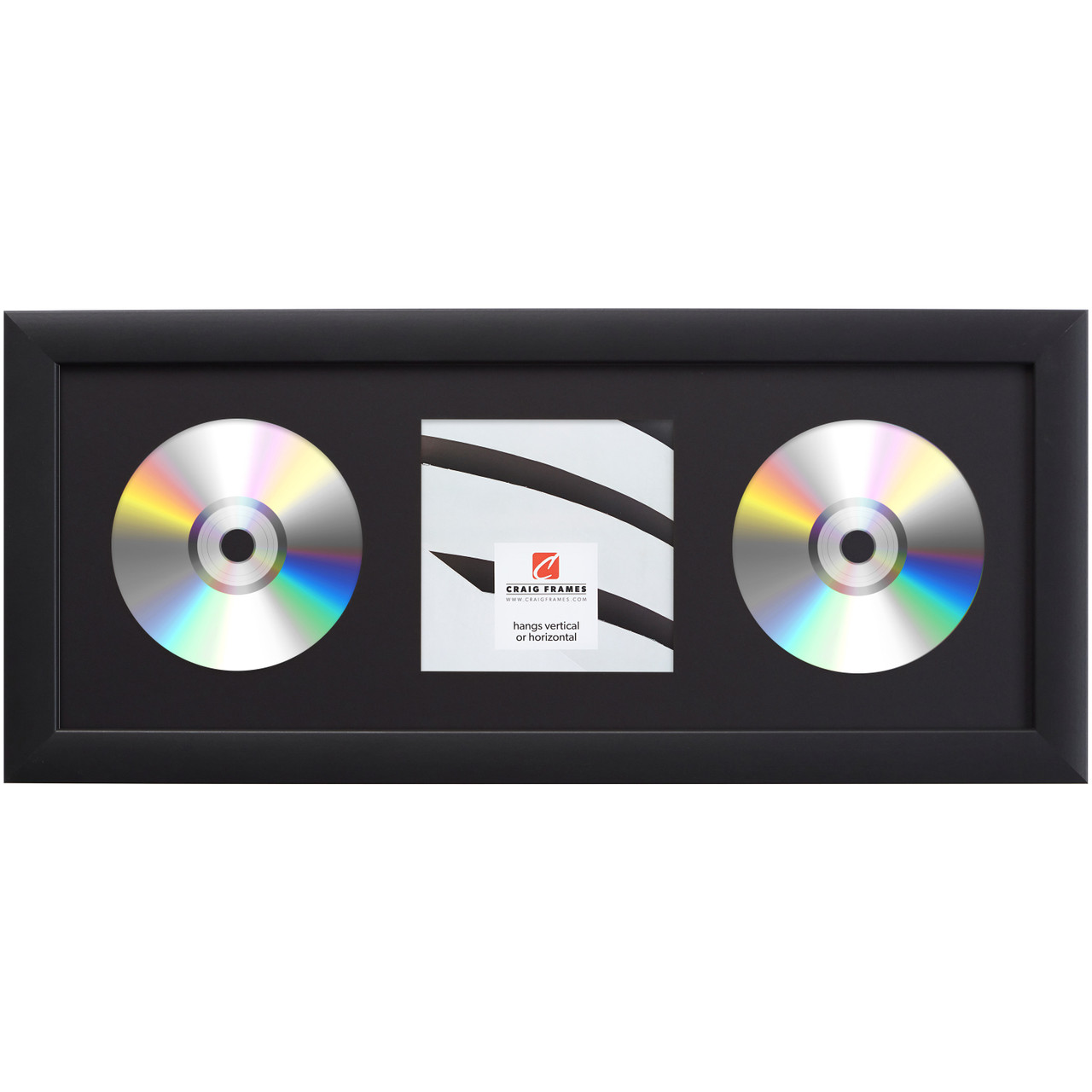 Contemporary Gallery Black Double CD Display Frame - Craig Frames
