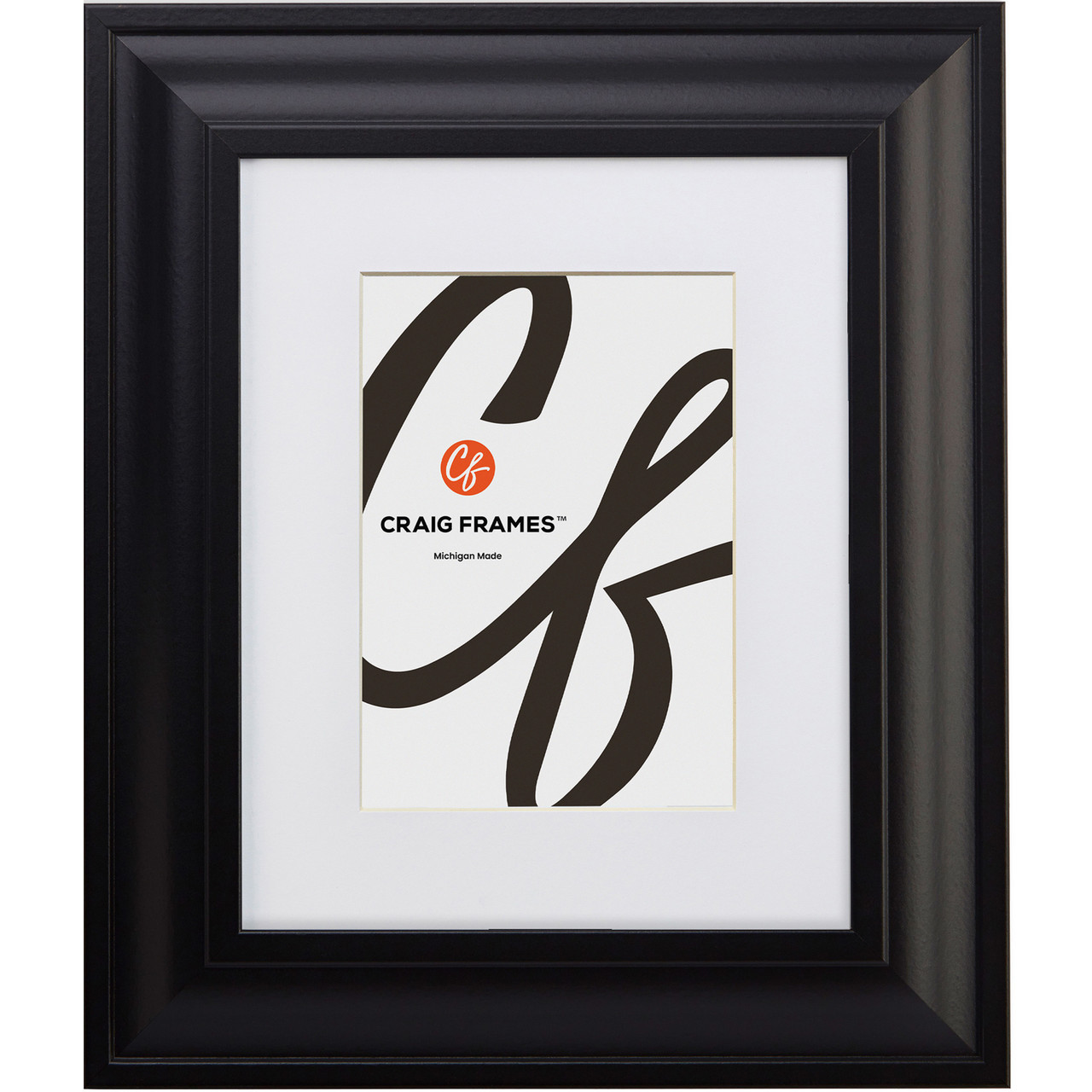 Contemporary Upscale Satin Black Matted Picture Frame - 4 Piece Set ...