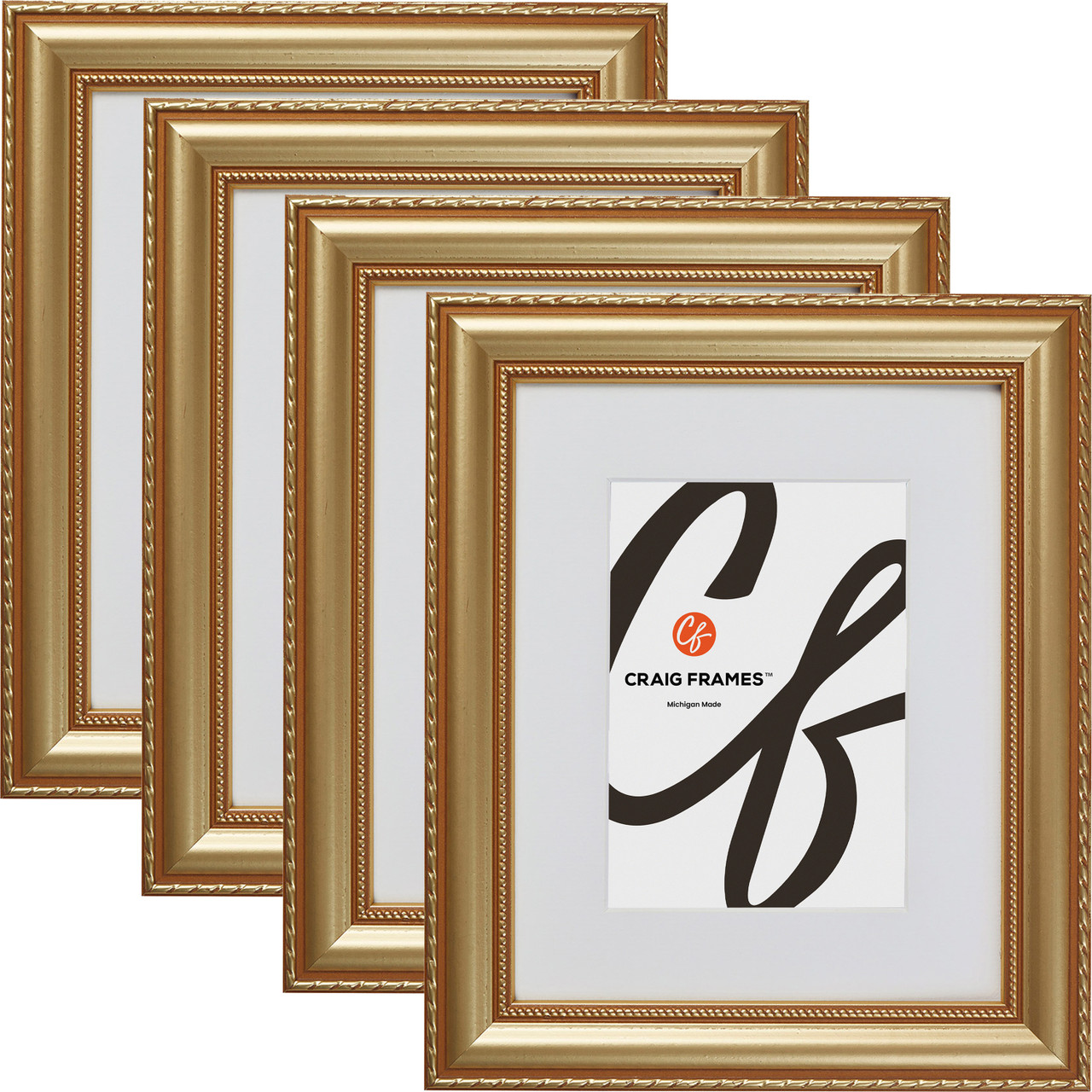 Victoria Gold Matted Picture Frame - 4 Piece Set - Craig Frames