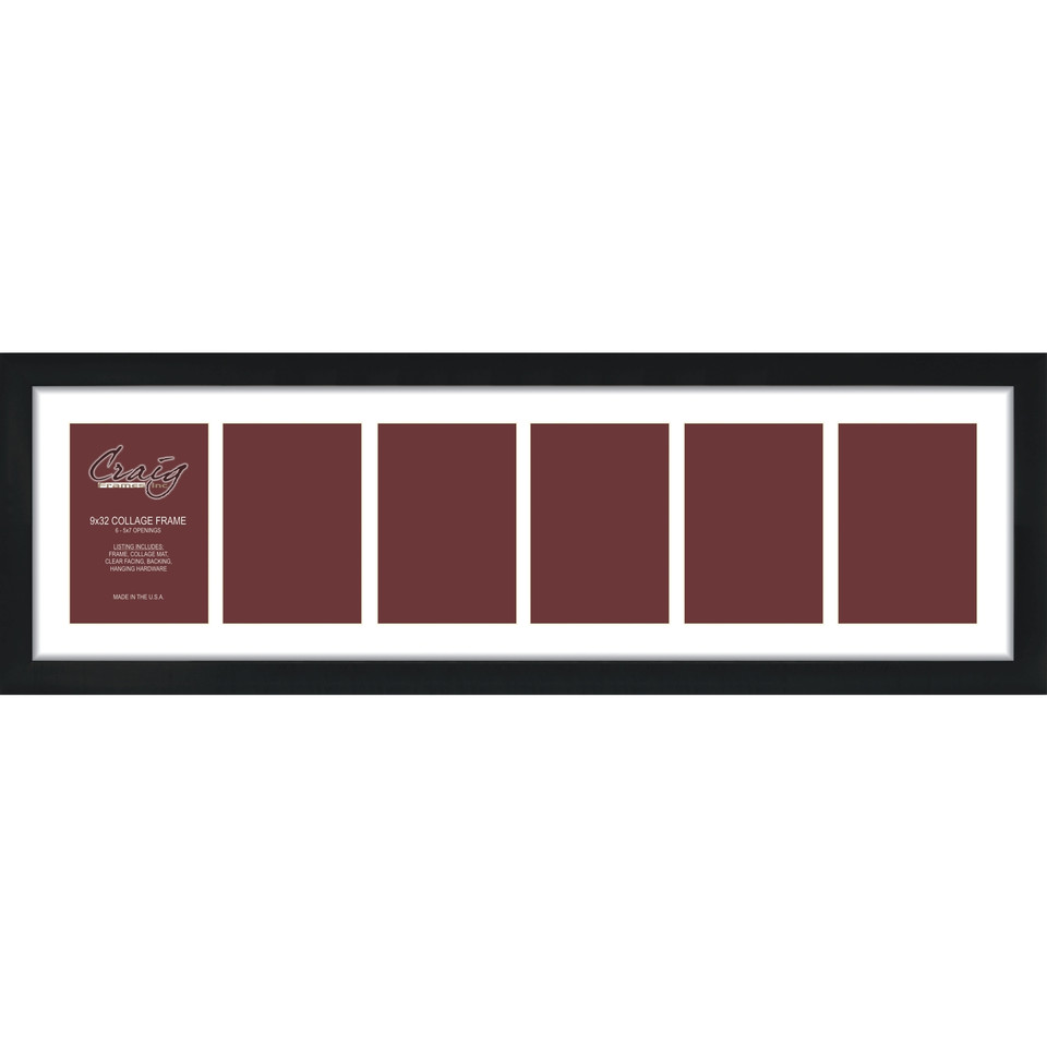 6 Opening 5x7 Panoramic Collage Frame with 1" Mat - Craig Frames