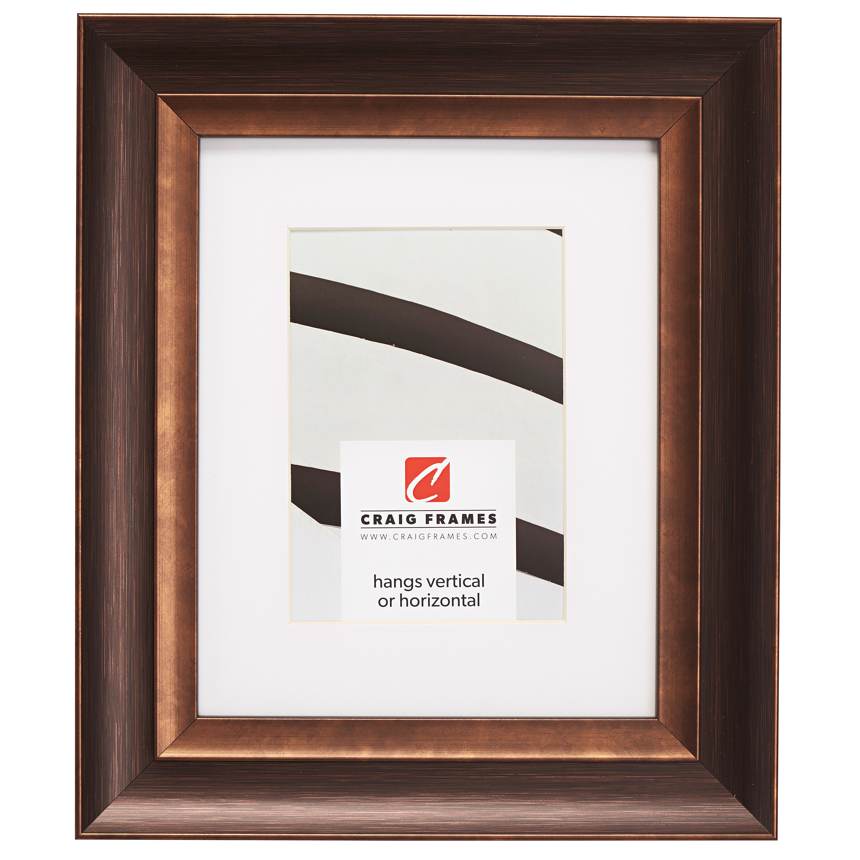 Ventura Brushed Bronze Matted Picture Frame - Craig Frames