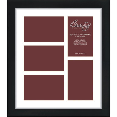 5 Opening 4x6 Rectangular Collage Frame with 1" Mat - Craig Frames