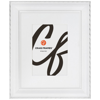 Victoria Matted Ornate White and Silver Picture Frame - Craig Frames