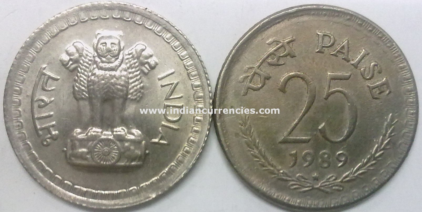 25 Paise of 1989 - Hyderabad Mint - Star - Copper-Nickel