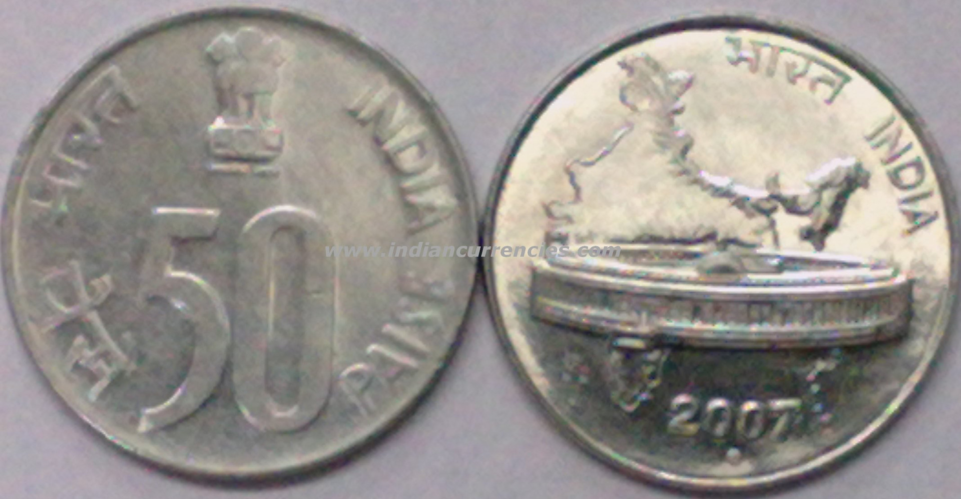 50 Paise of 1988 - Noida Mint - Round Dot - Copper-Nickel