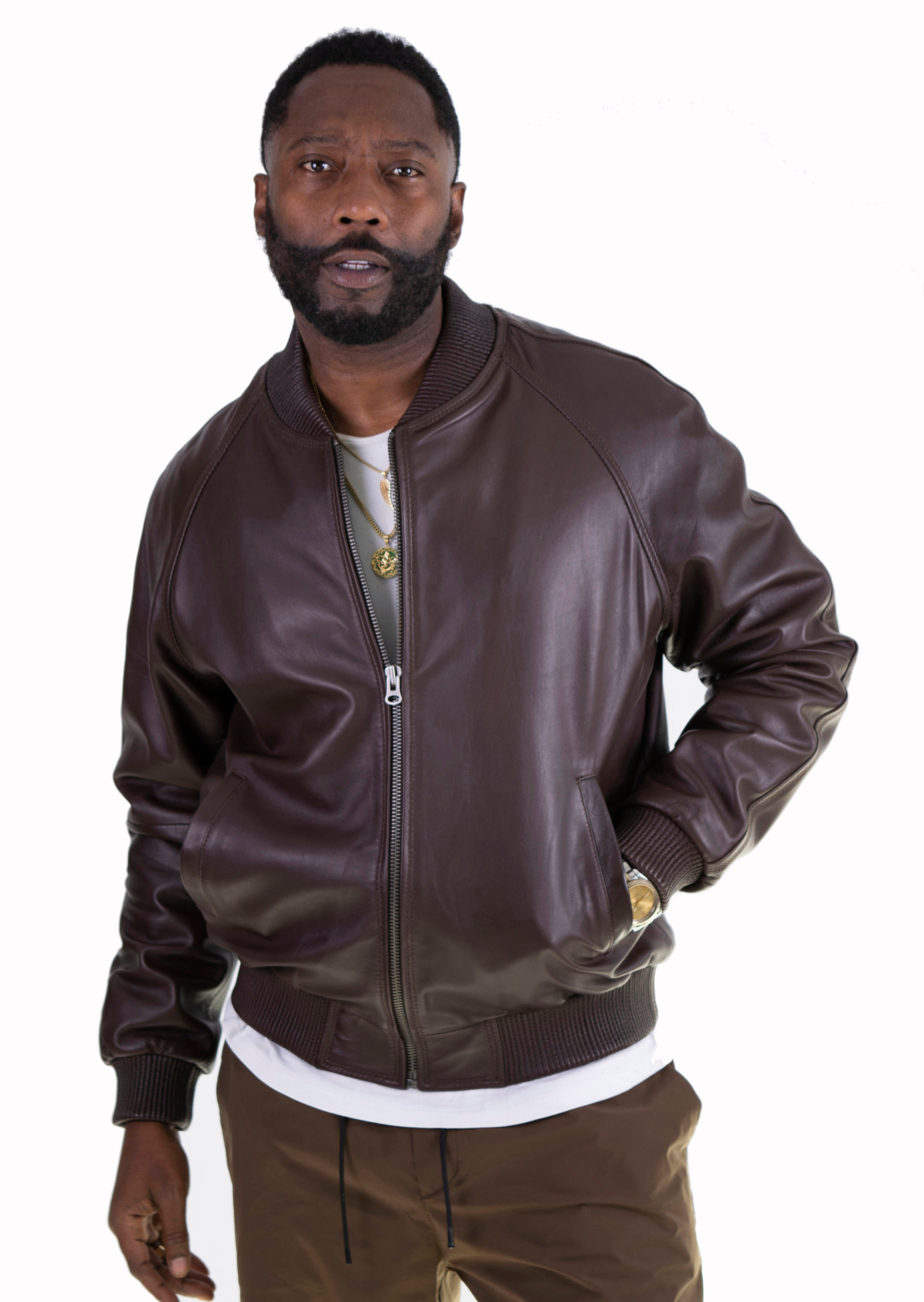 Leather Jackets | Baseball Leather Baby Blue Jacket | HIPHOPCLOSET.COM
