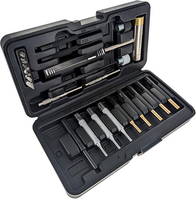 24-Piece Tool Kit with Dual Head Hammer, Interchangeable Bits, and ...