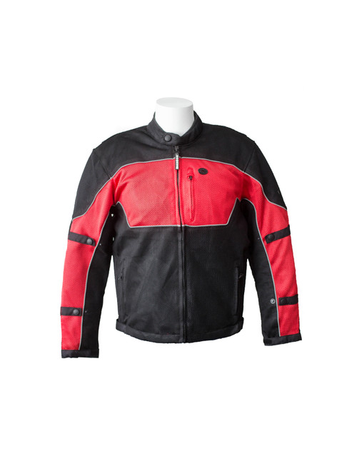 RoadDog Hurricane Mesh Motorcycle Riding Jacket Red Men's - RaceDriven