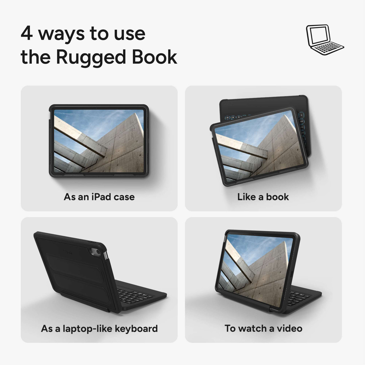 Rugged Book - iPad 10.9" (Gen 10) keyboards - ZAGG
