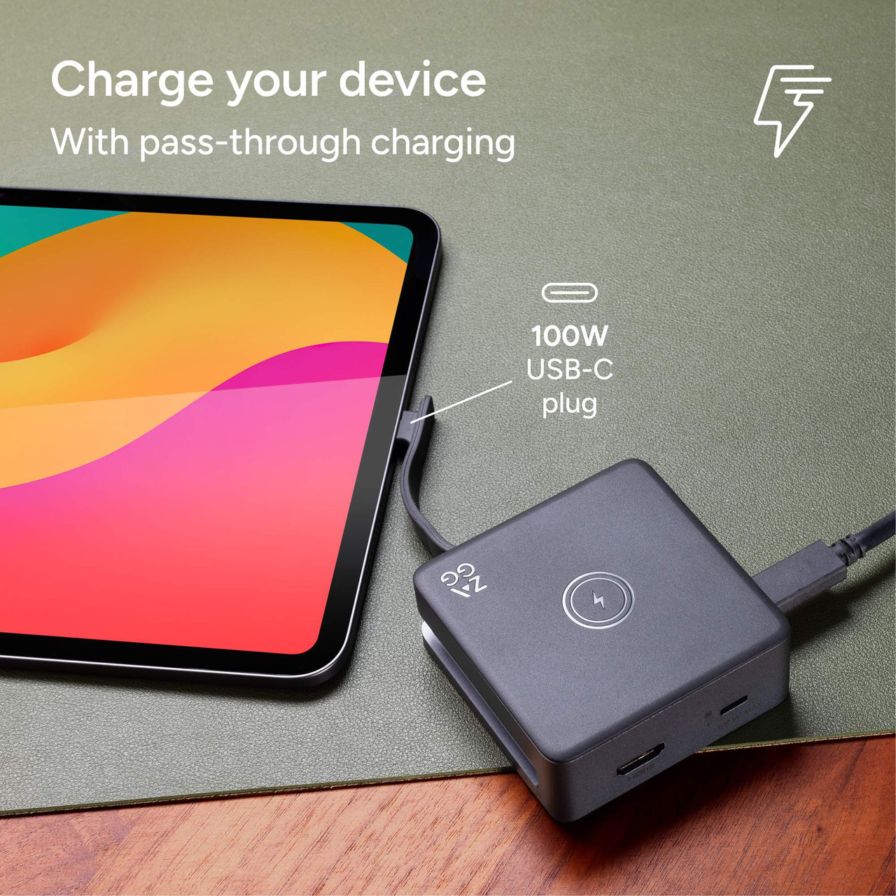 4-Port Hub with Wireless charging - Power up your work hub - ZAGG