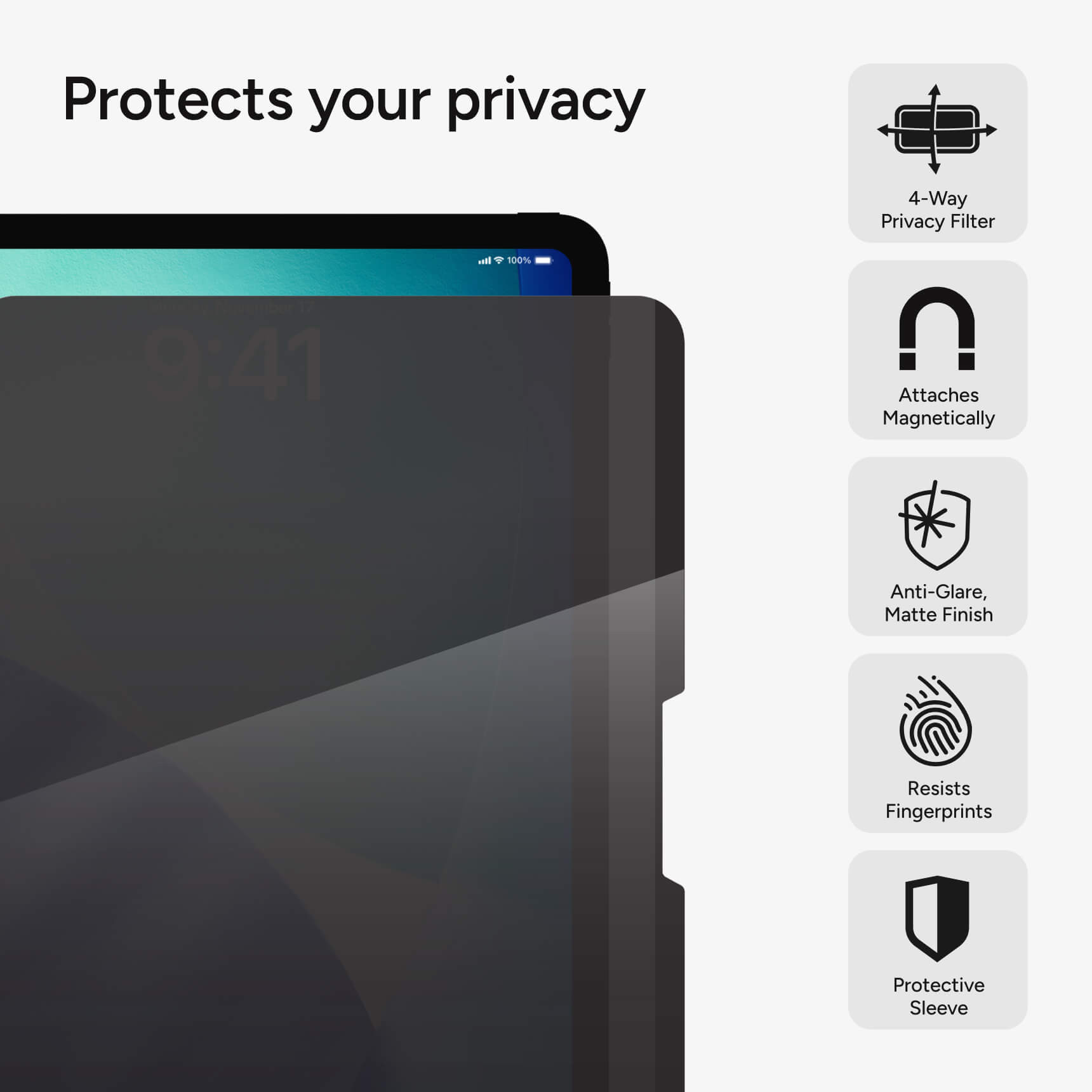Removable Privacy Filter Apple iPad Pro 13" (M5/M4) Screen
