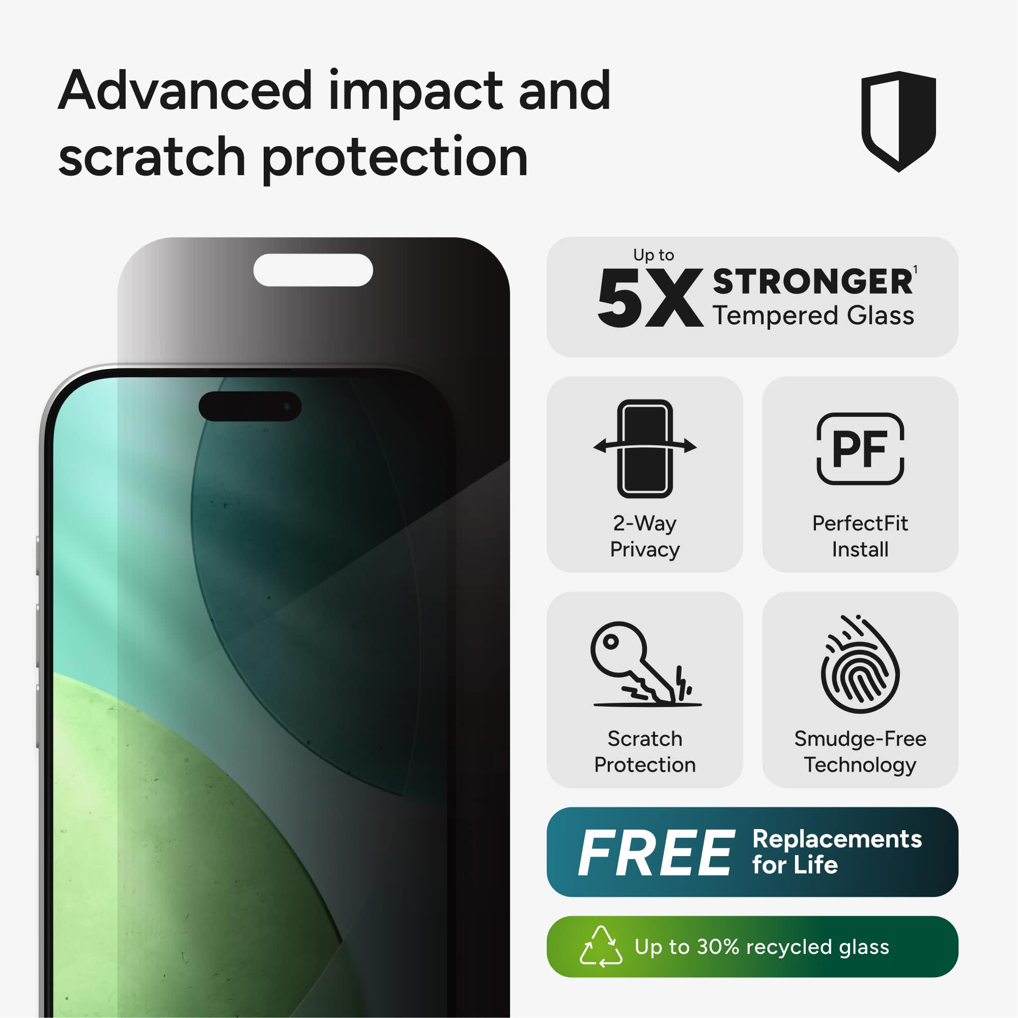 Glass Elite Privacy 2-Way Apple iPhone Air Screen Protector