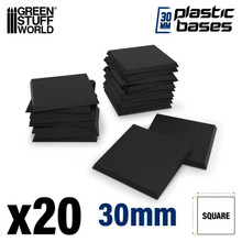 Black Plastic Bases - Square 30 mm - Giga-Bites Tabletop Cafe