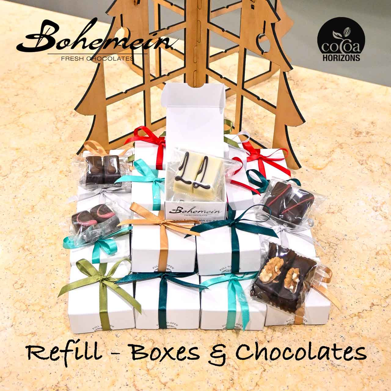 Mini Box - 2 Chocolates (Bundle of 10 Boxes) - Bohemein Fresh Chocolate